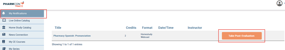 How to access post-evaluation at the end of a course? – freeCE